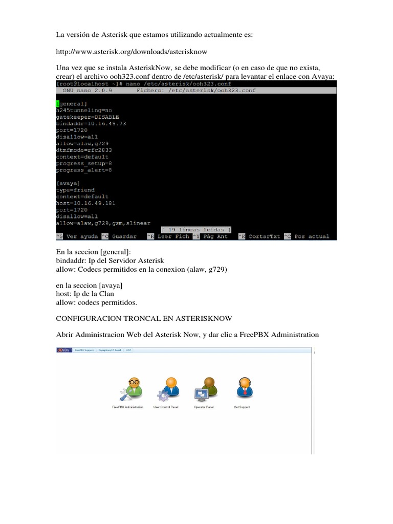 Configurar Asterisk con Avaya H323 | PDF