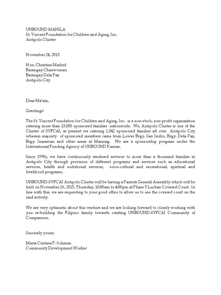 UNBOUND-SVFCAI Cluster Activities | PDF | Manila | Philippines