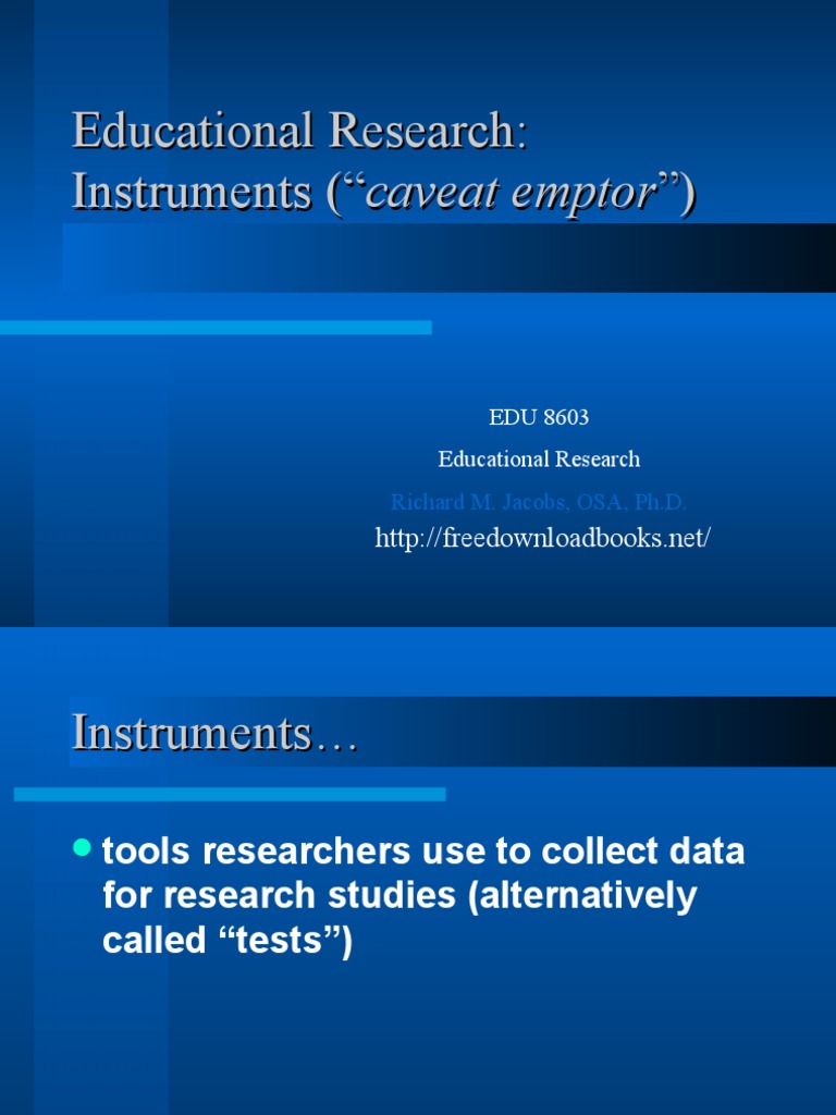 Educational Research: Instruments (" ") | PDF | Validity (Statistics ...