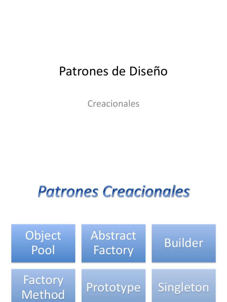 5 Patrones Creacionales | PDF | Desarrollo de software | Ingeniería de ...