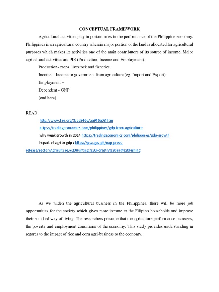 Conceptual Framework: Release/sector/agriculture, Hunting, Forestry and ...