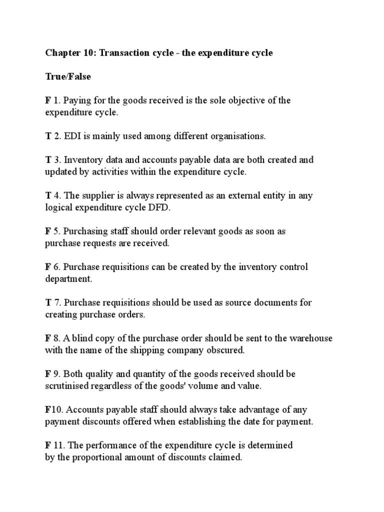 Chap 10 Transaction Cycle KEY | PDF | Accounts Payable | Business