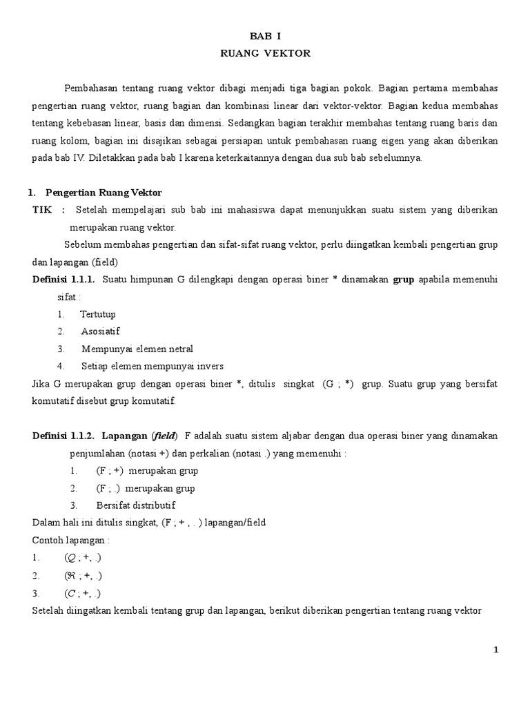 Ruang Vektor | PDF