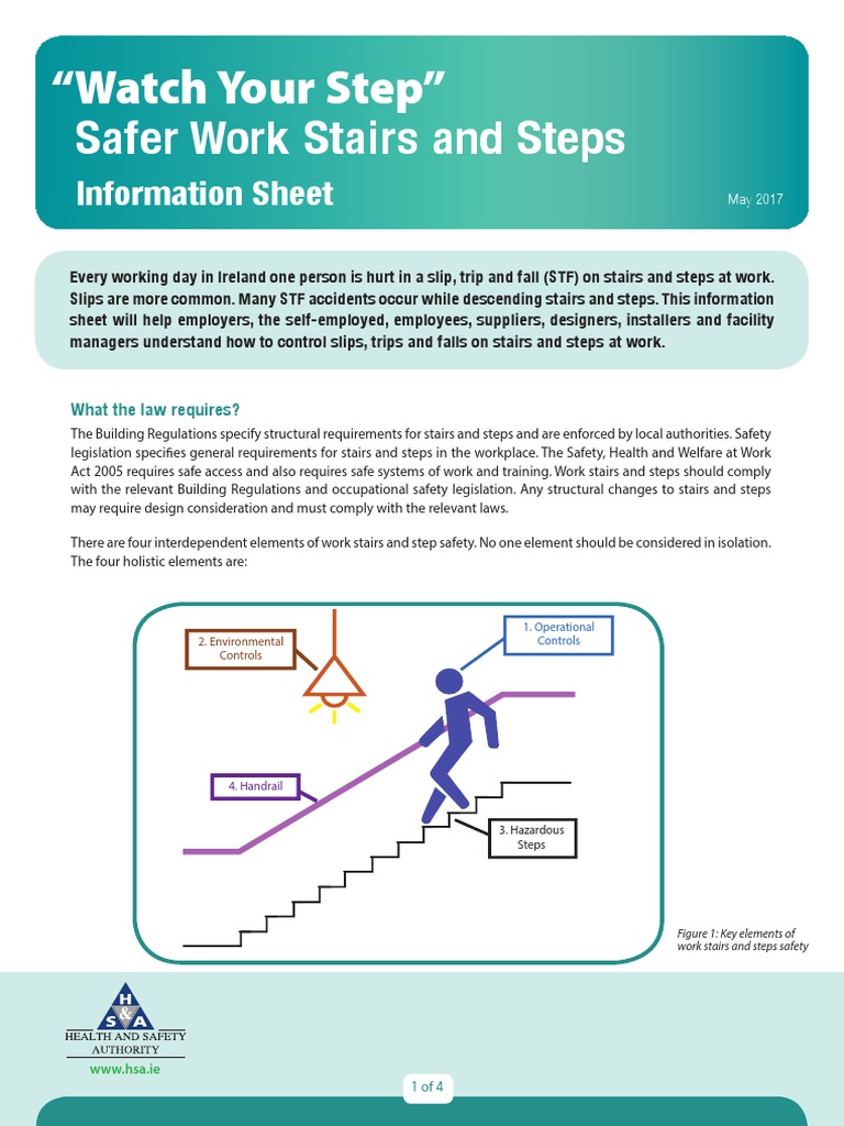 Safer Work Stairs and Steps PDF | PDF | Stairs | Occupational Safety ...