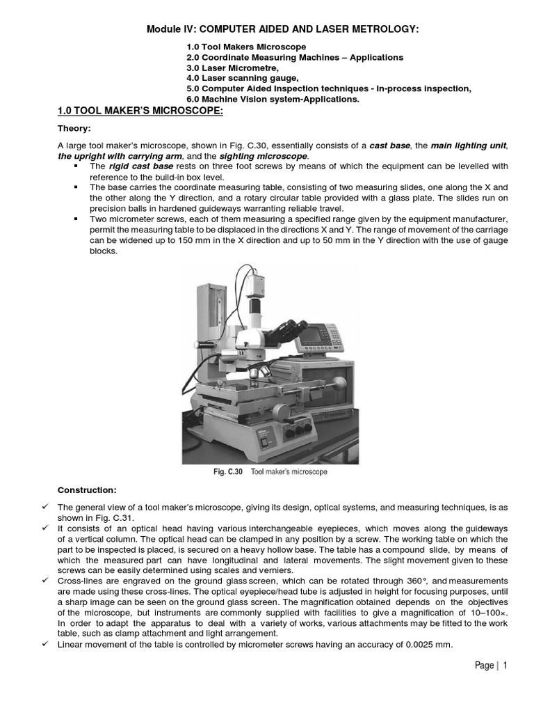 Module Iv: Computer Aided and Laser Metrology:: The Upright With ...