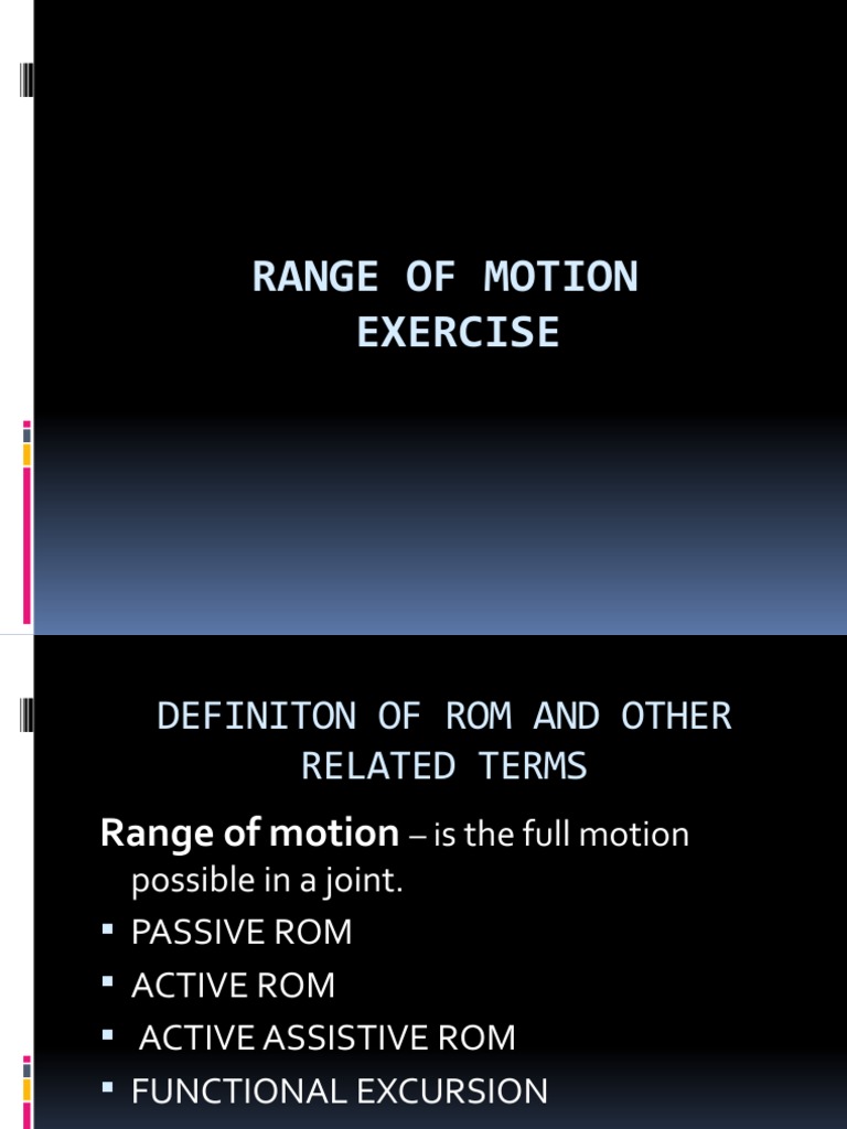 Range of Motion Exercise Overview | PDF | Anatomical Terms Of Motion ...