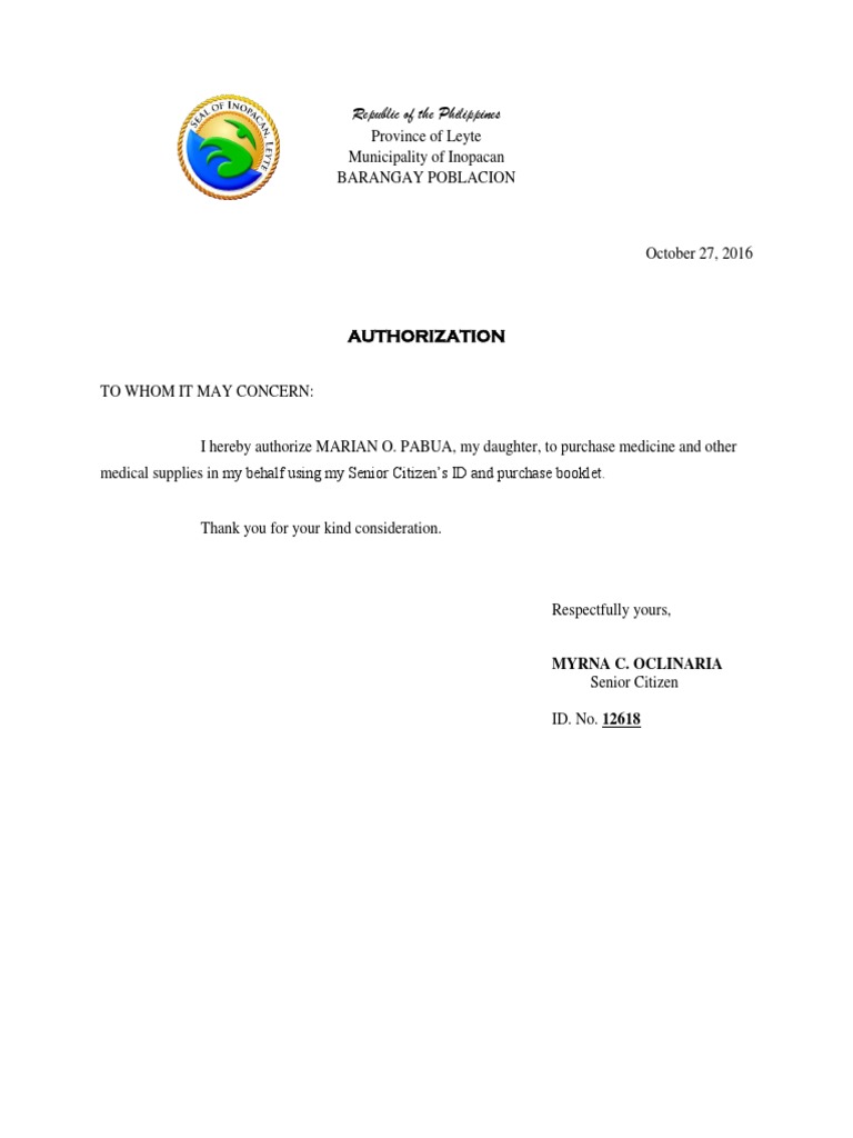 Republic of The Philippines: Authorization | PDF