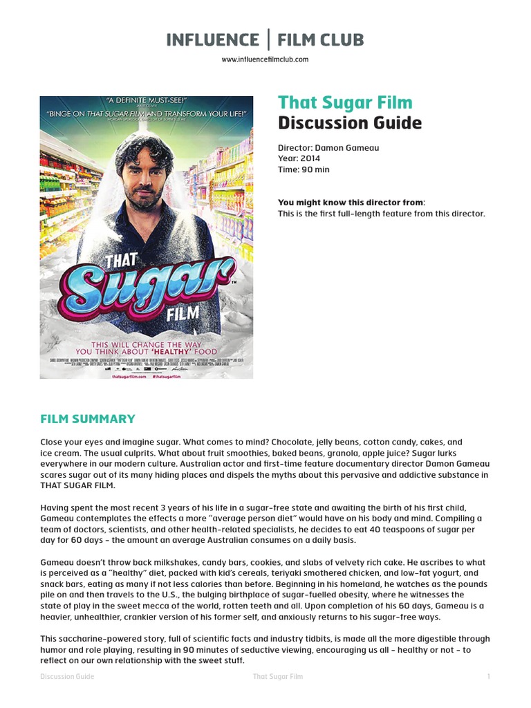That Sugar Film Discussion Guide | PDF | Sugar | Diet & Nutrition