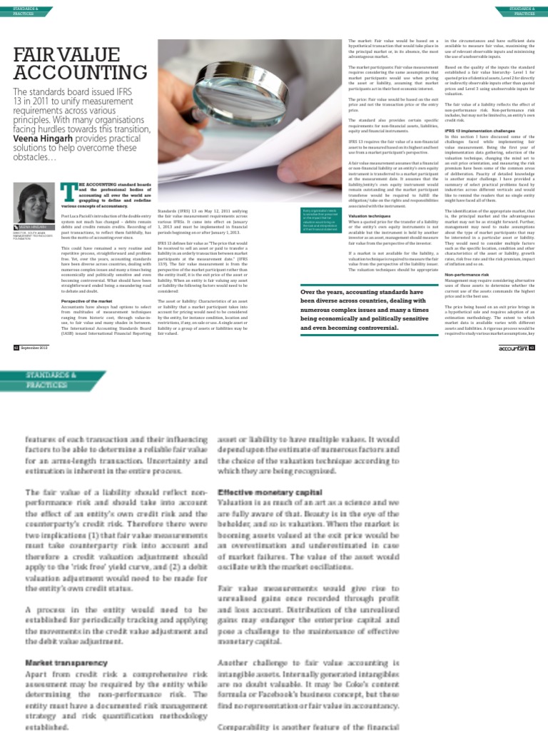 Fair Value Accounting | PDF | Fair Value | Valuation (Finance)