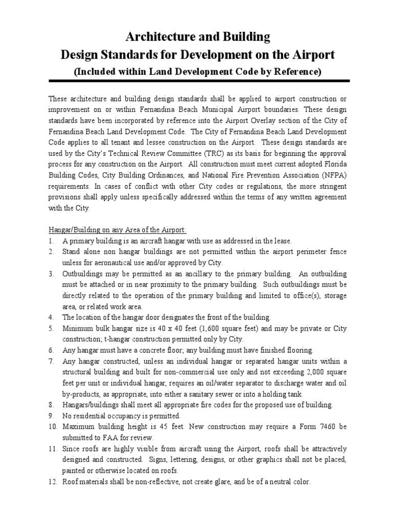 Airport Building Design Standards | PDF | Building Code | Land Lot