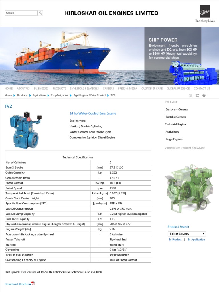 TV2 - Kirloskar Oil Engines LTD | Download Free PDF | Engines | Diesel ...