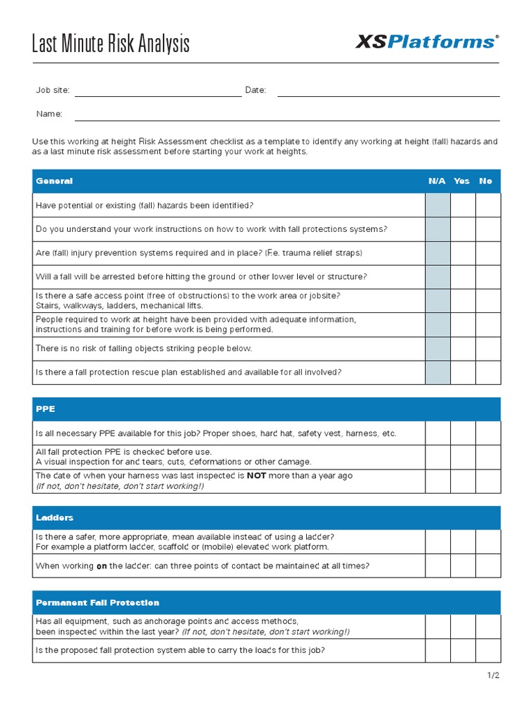 LMRA Checklist PDF | Download Free PDF | Personal Protective Equipment ...