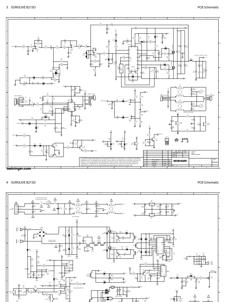 PCB Schematic 3 Eurolive B215D: Behringer Behringer Behringer Behringer ...
