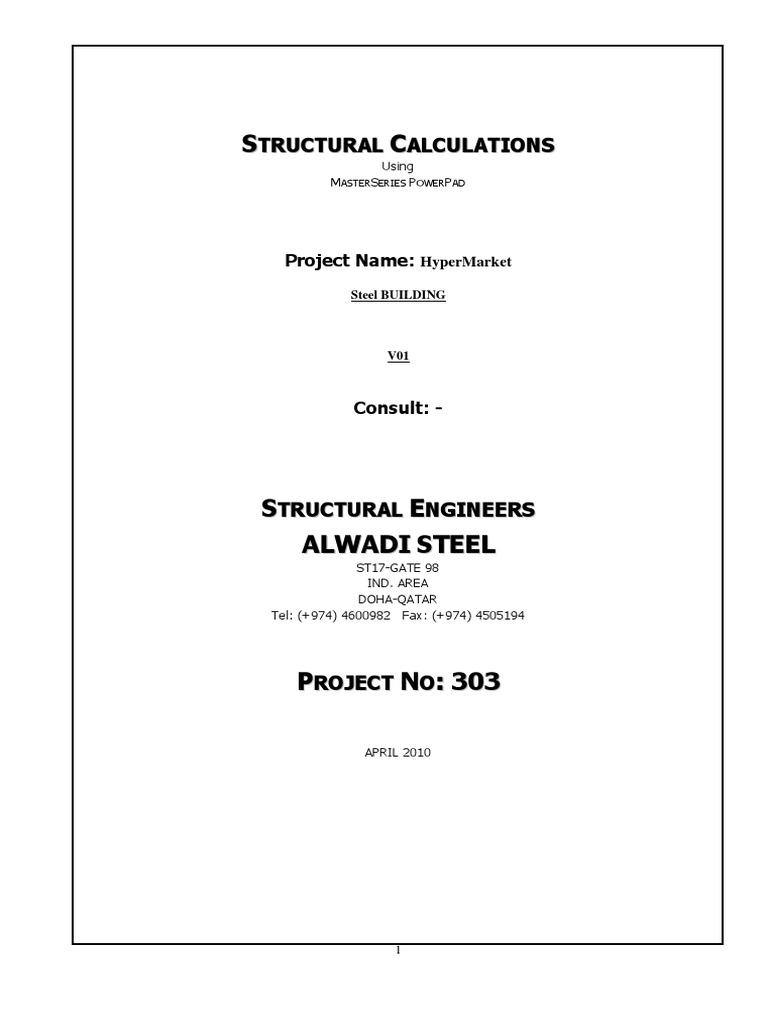 Structural Calculations Using MasterSeries | PDF | Structural Load | Screw