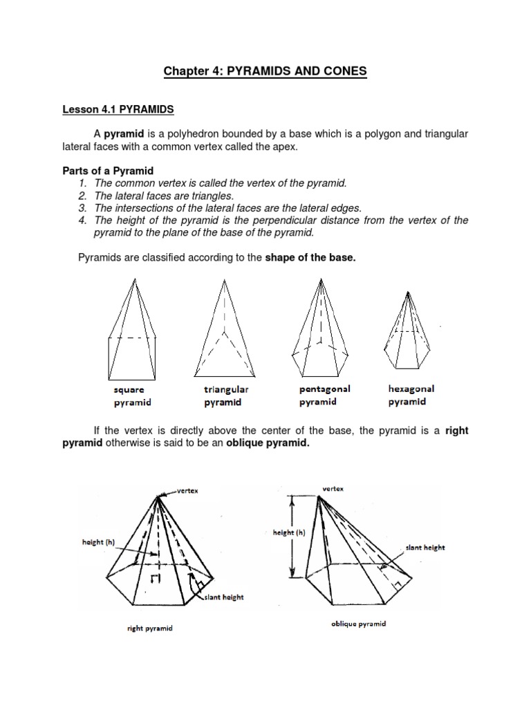 Pyramid and Cones | PDF | Area | Polytopes