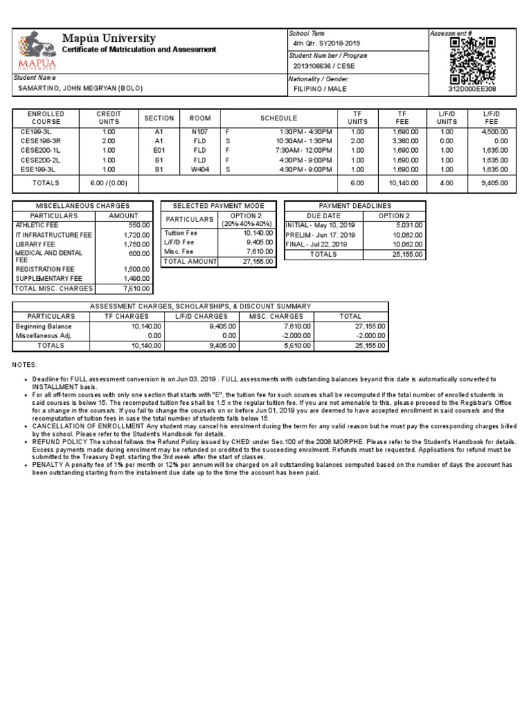 ECM - Registration Form PDF | PDF | Fee | Payments