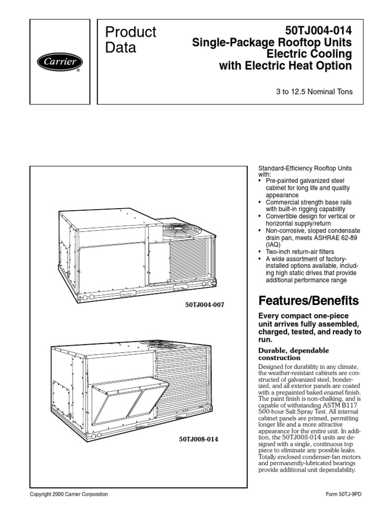 Carrier 50TJ-9PD | PDF | Hvac | Air Conditioning