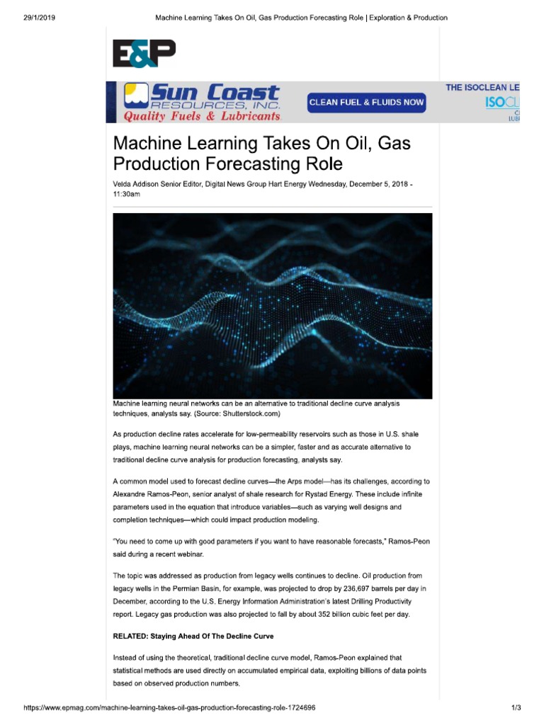 Machine Learning Oil and Gas | PDF
