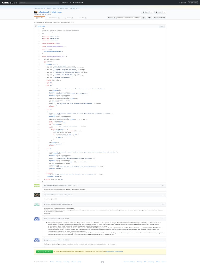 Crear, Leer y Modificar Archivos de Texto en C++ GitHub | C ++ | Software
