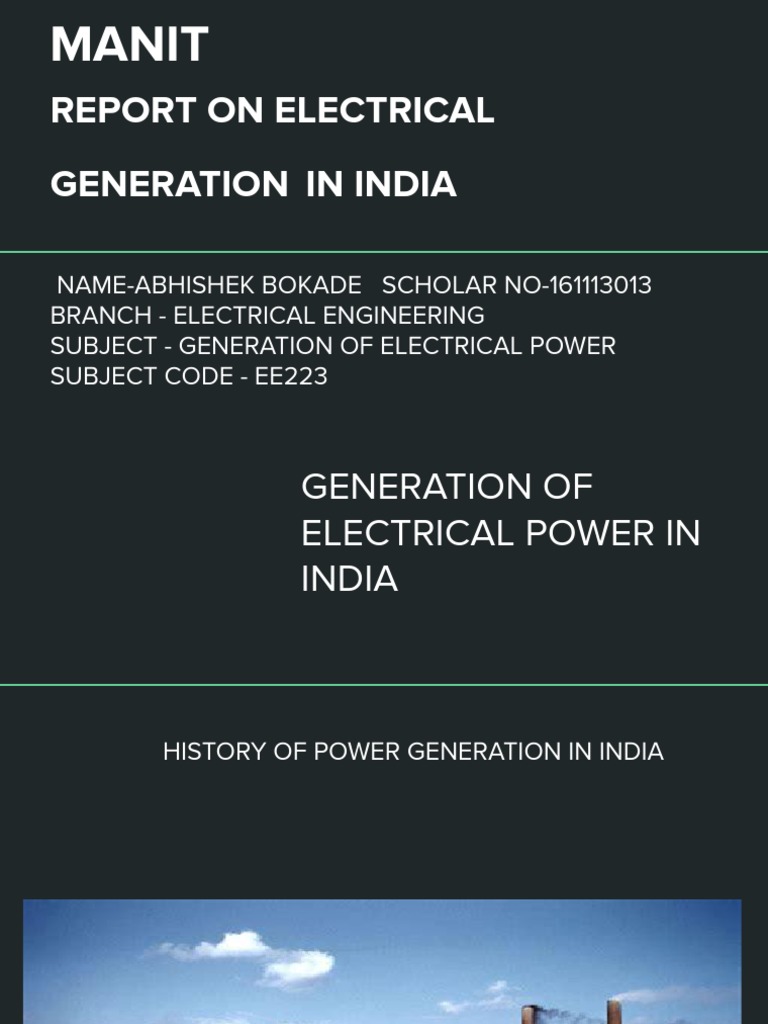 Generation of Electrical Power in India | PDF | Power (Physics ...