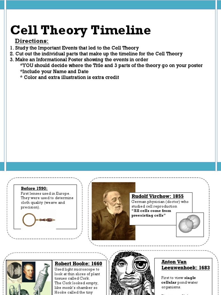 Cell Theory Timeline: Directions | PDF | Life Sciences | Nature