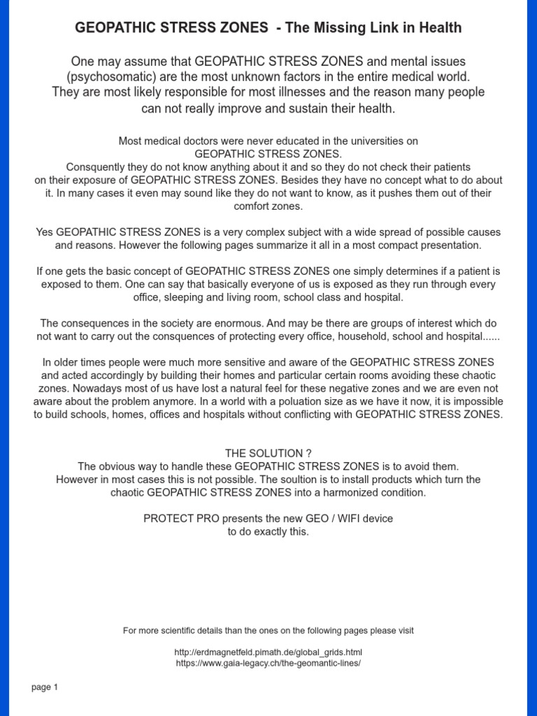 Geopathic Stress Zones | PDF | Electromagnetic Radiation | Aquifer