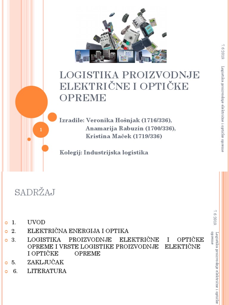 Logistika Proizvodnje Električne I Optičke Opreme | PDF