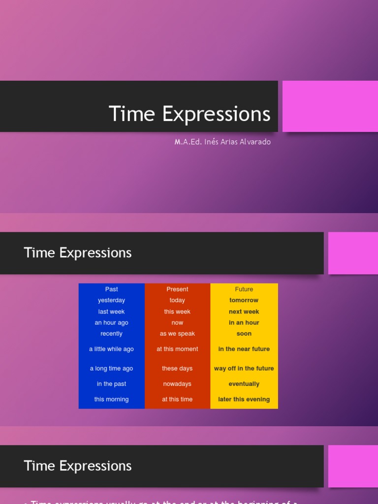 Understanding Time Expressions in English | PDF