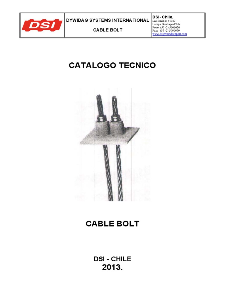 Cable Bolt DSI | PDF | Minería | Agua