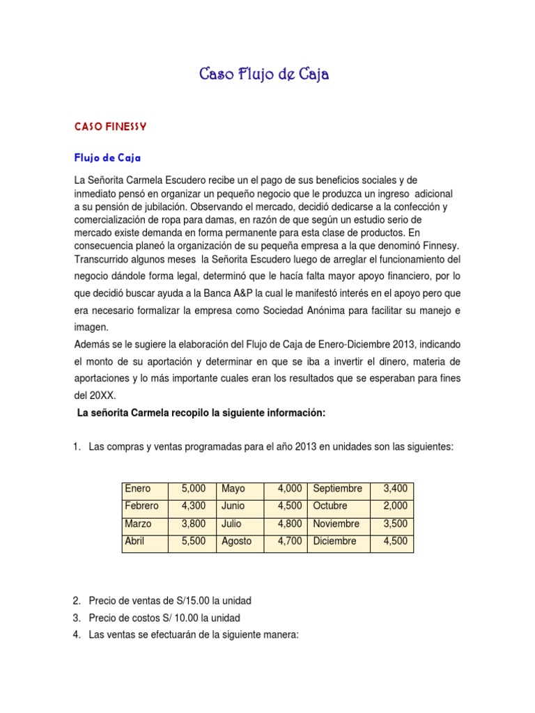 Caso Flujo de Caja | PDF | Economias | Business