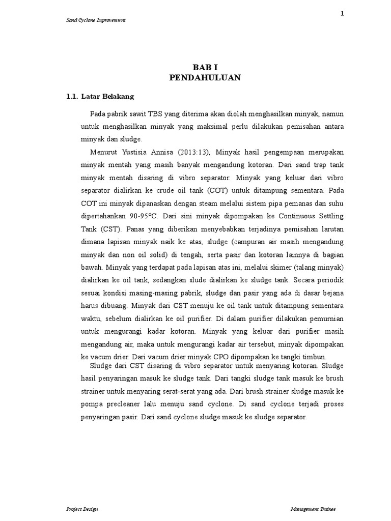 Laporan Sand Cyclone1 | PDF