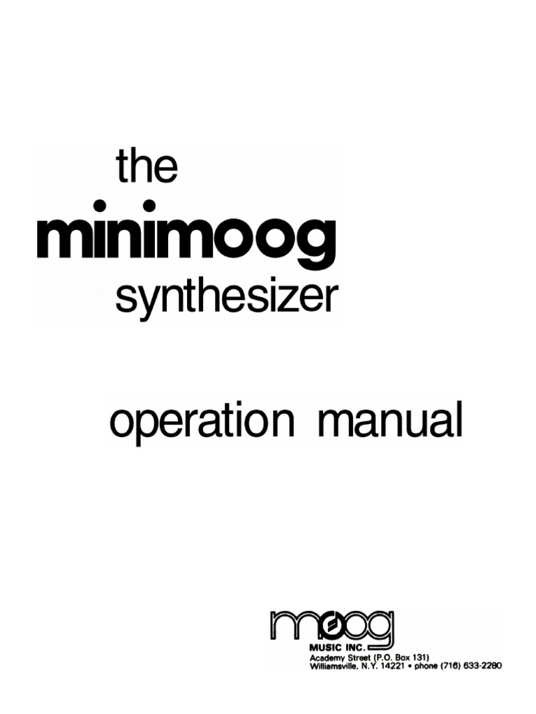 Mini Moog Model D Front Panel Guide | PDF | Synthesizer | Pitch (Music)