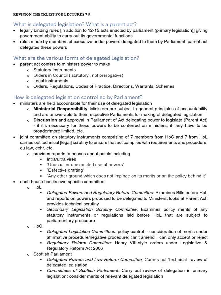 PLAIR Notes - Revision Checklist 7-9 | PDF | Tribunal | Judgment (Law)