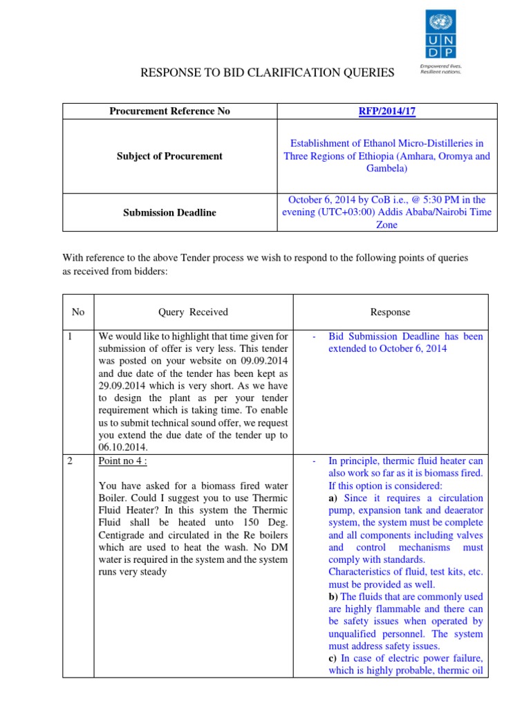 Clarification Response PDF | PDF | Request For Proposal | Sustainable ...