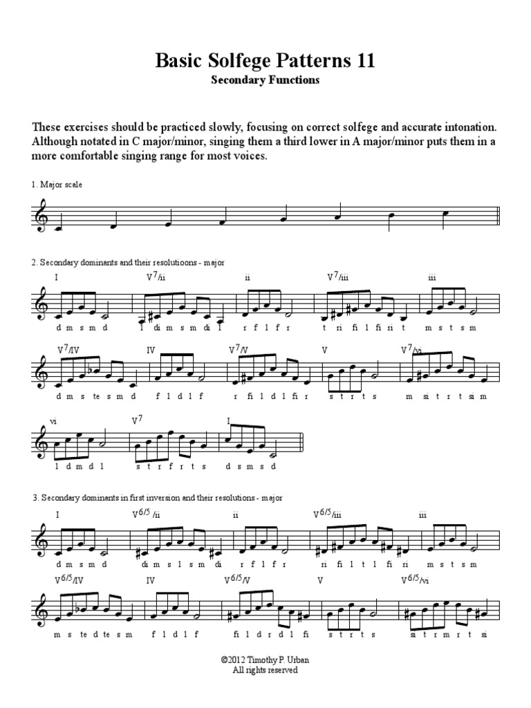 Basic Solfege Patterns 11 | PDF | Chord (Music) | Musicology
