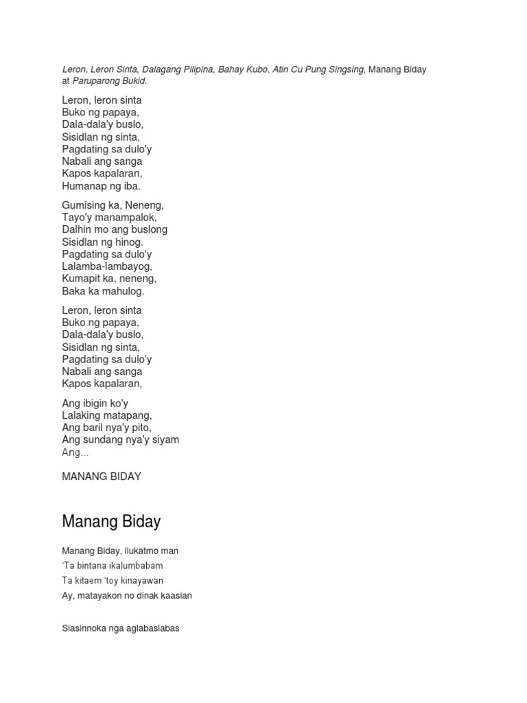 Awiting Bayan Lyrics | PDF