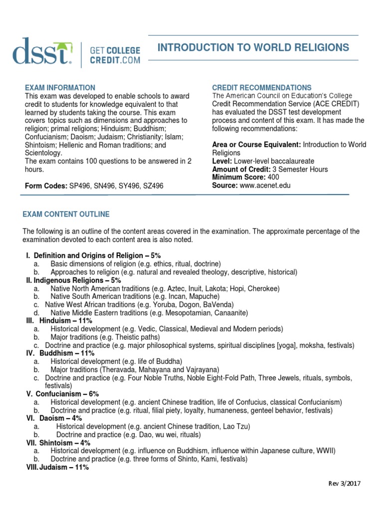 DSST Intro World Religions 2016-2017 Fact Sheet | PDF | Confucianism ...