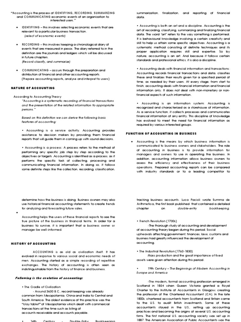 Handouts Acctg 1 | PDF | Debits And Credits | Accounting