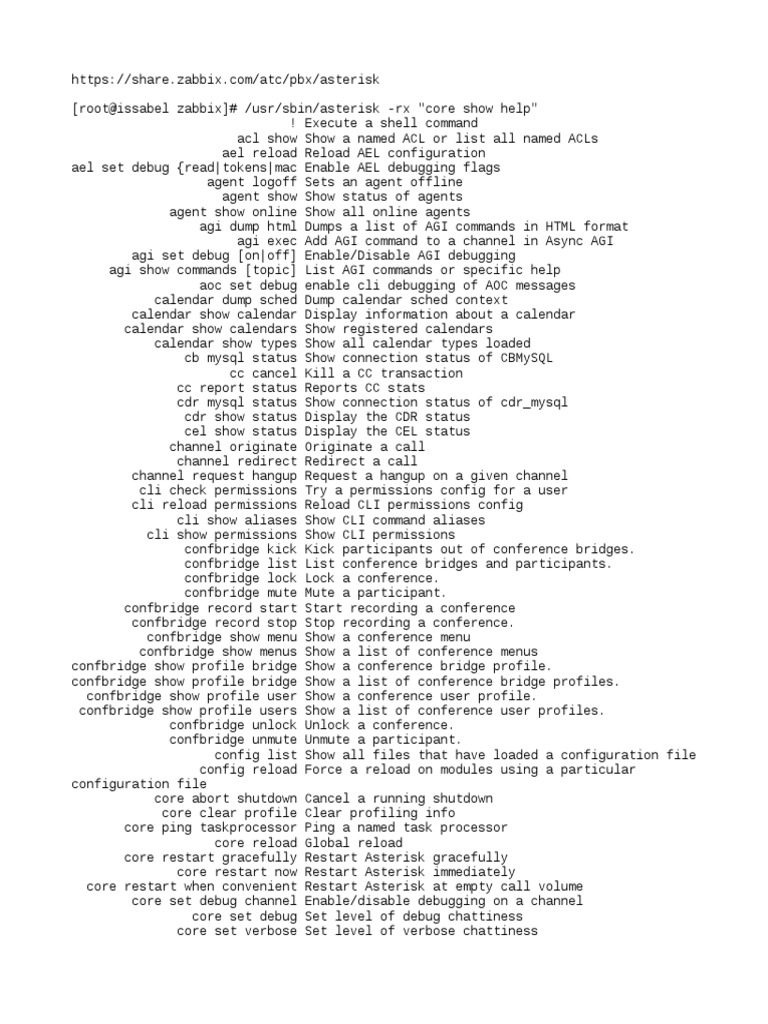 Asterisk Comandos | PDF | Session Initiation Protocol | Databases