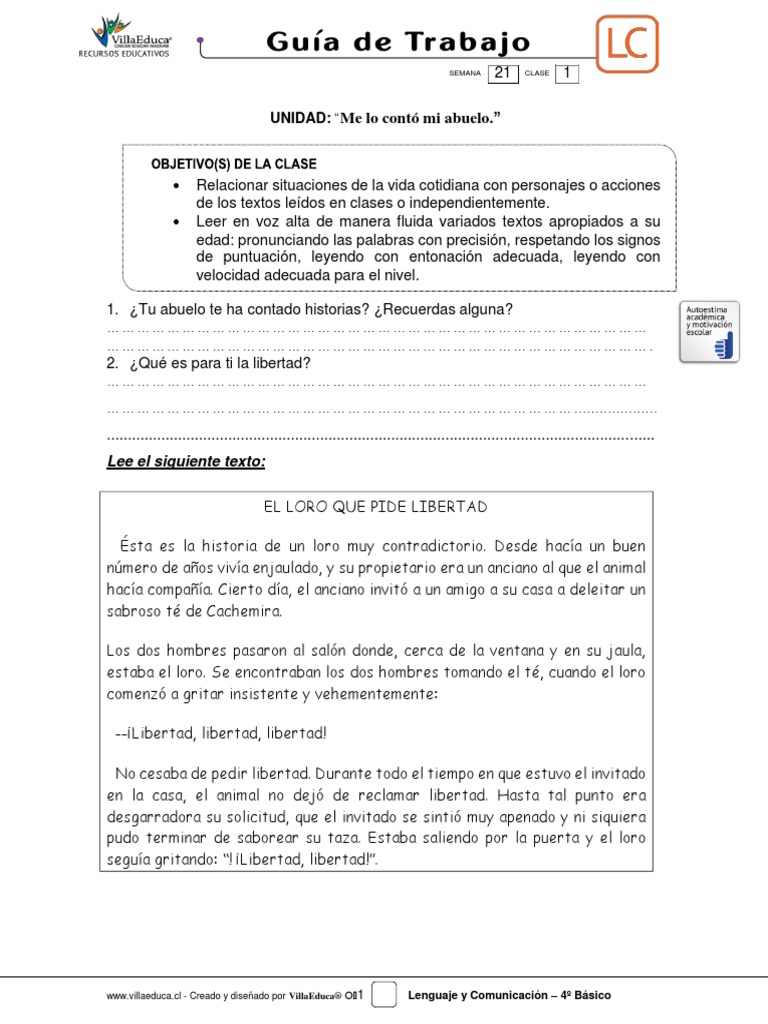 4basico - Guia Trabajo Lenguaje y Comunicacion - Semana 21-Convertid ...
