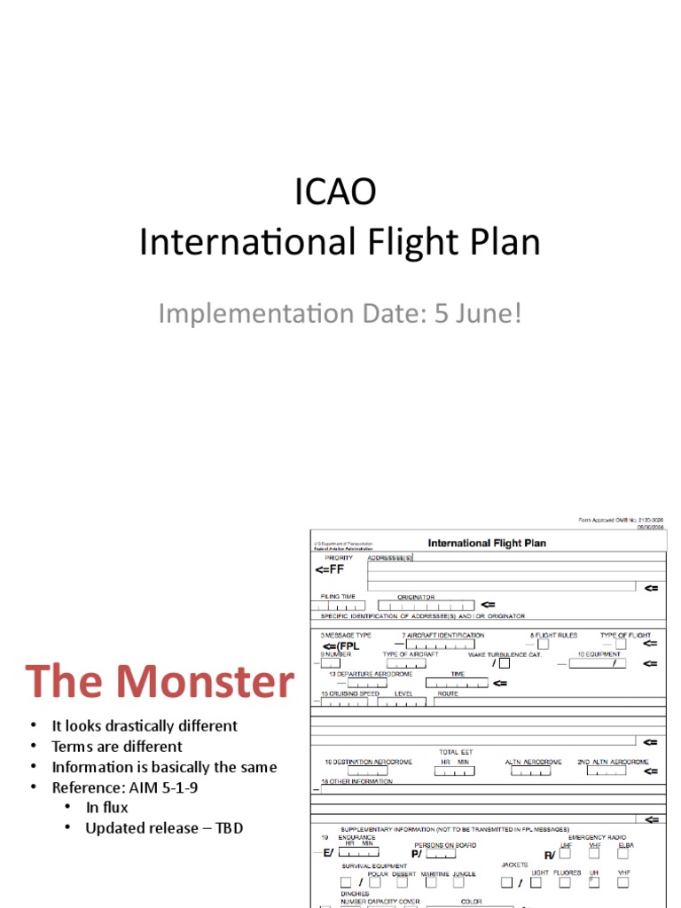 ICAO Flight Plan Presentation | Download Free PDF | Aeronautics ...
