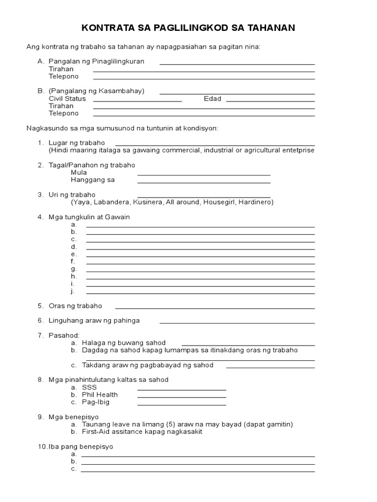 Helper Contract With Lines | PDF