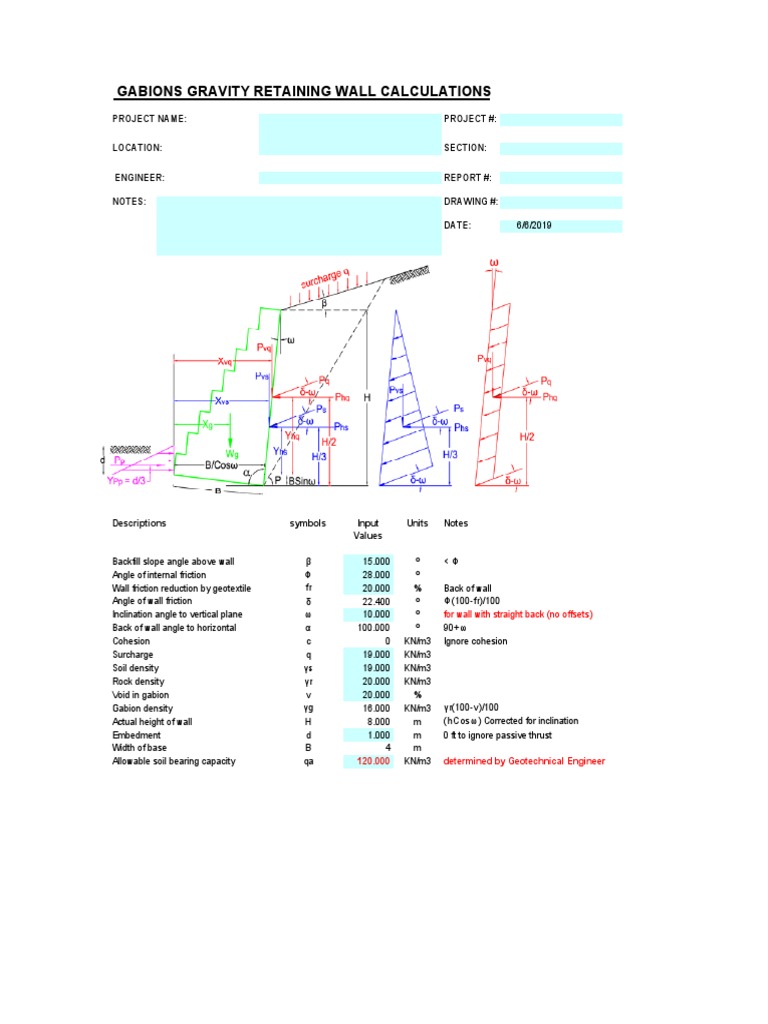 Gabion Wall Design | PDF | Geotechnical Engineering | Applied And ...