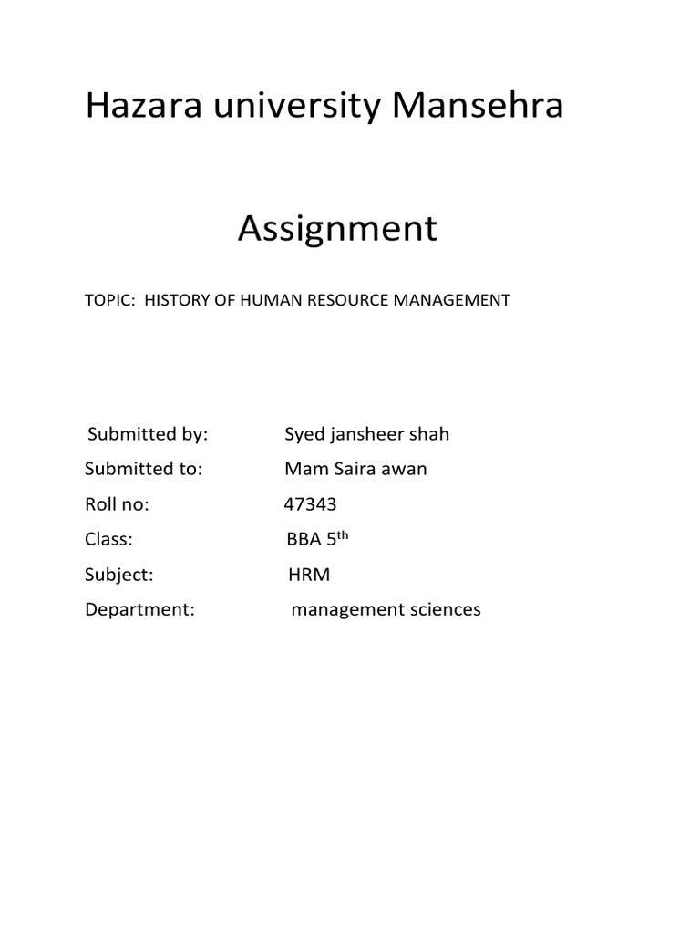 HRM Assignment | PDF | Human Resources | Employment