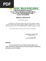 Medical Certificate | PDF