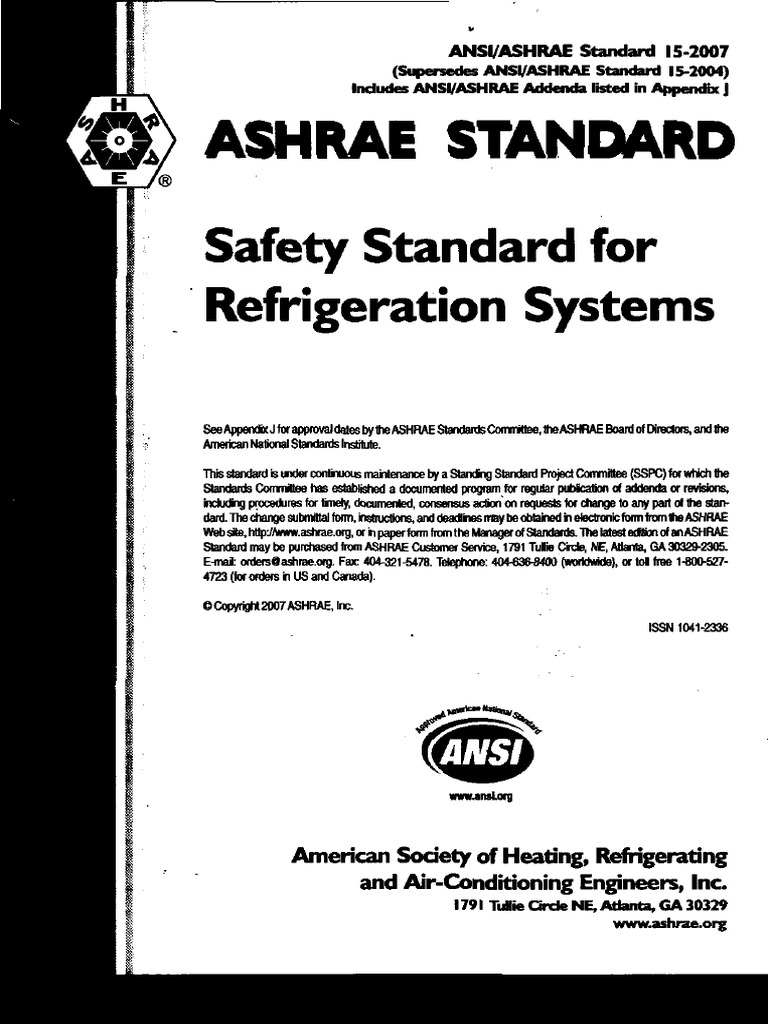 Ashrae STD 15-2007 PDF | PDF