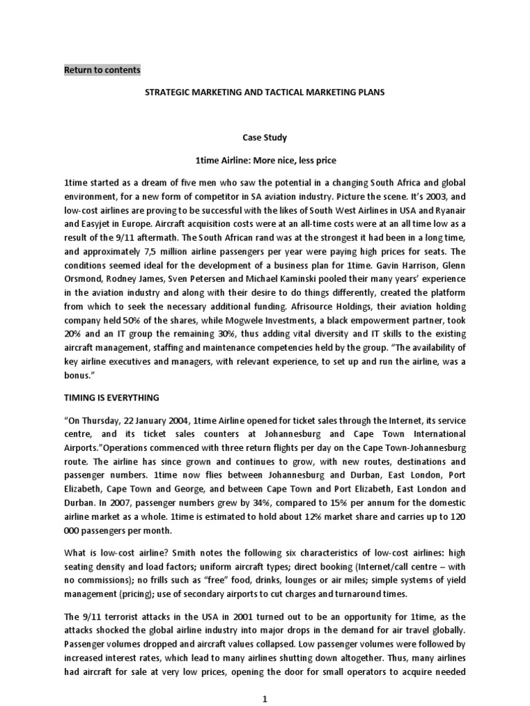 Case Study 09 | Download Free PDF | Airlines | Low Cost Carrier