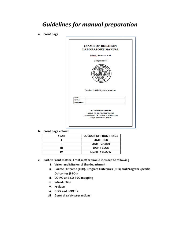 Manual Preparation Guidelines for Reports | PDF | Teaching Methods ...