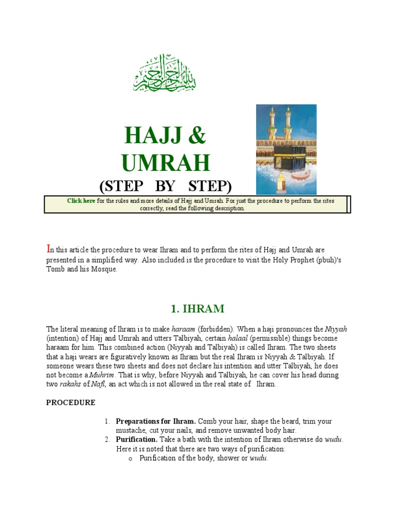 Hajj & Umrah Step by Step | Download Free PDF | Hajj | Pilgrimage