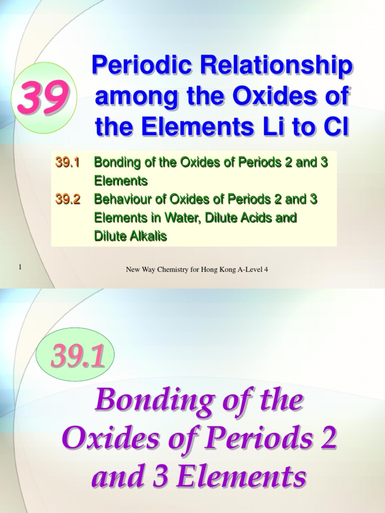 Period 2 and 3 Oxides Bonding Trends | PDF | Oxide | Hydroxide